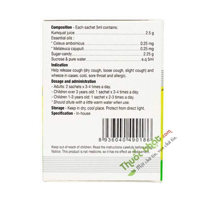 Codatux Syrup Hộp 30 Gói- Giúp Giảm Ho Hiệu Quả