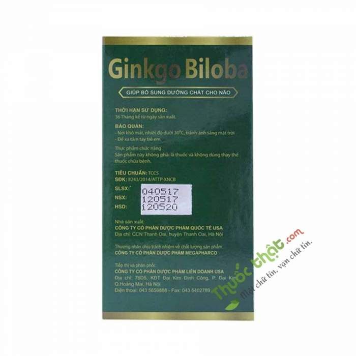 Ginkgo Biloba 240Mg Hộp 100 Viên - Tăng Cường Tuần Hoàn Não