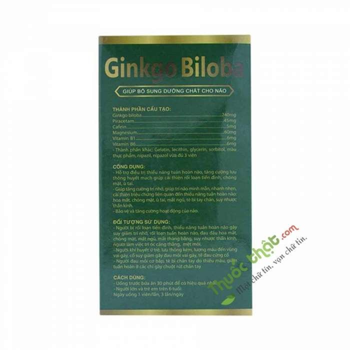 Ginkgo Biloba 240Mg Hộp 100 Viên - Tăng Cường Tuần Hoàn Não