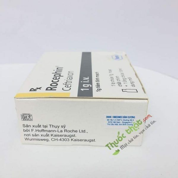 Rocephin 1g IU 1 Lọ + 1 Ống 10ml - Thuốc Kháng Sinh